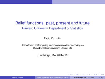 (PDF) Belief functions: past, present and future