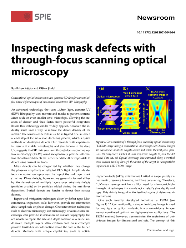 (PDF) Inspecting mask defects with through-focus scanning optical ...
