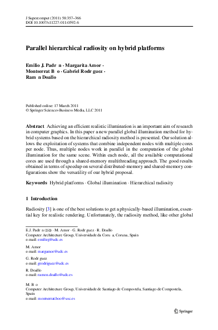 (PDF) Parallel hierarchical radiosity on hybrid platforms