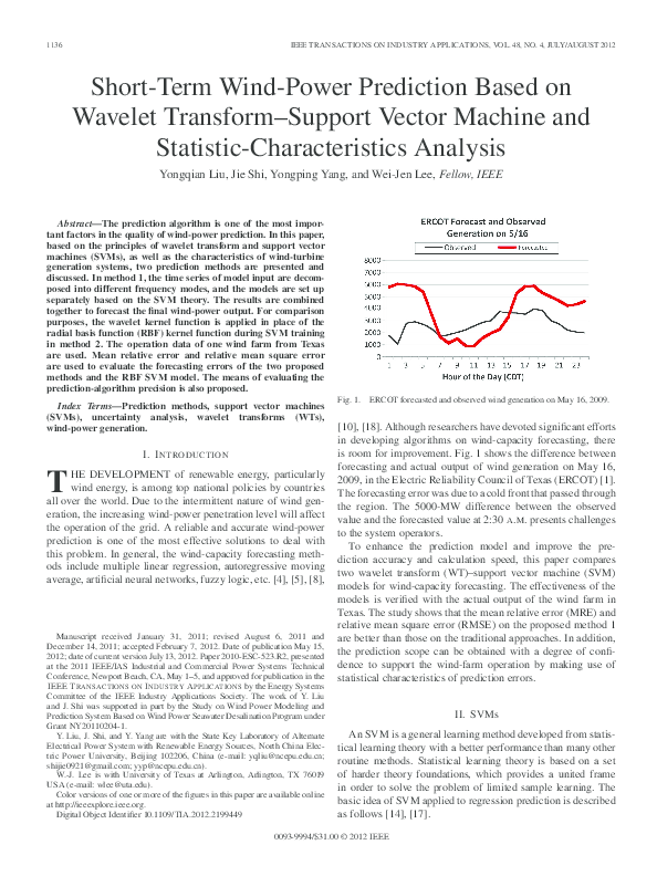(PDF) Short-Term Wind Power Prediction Based on Wavelet Decomposition and Extreme Learning Machine