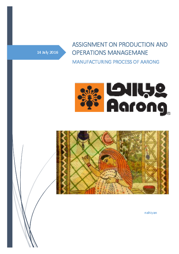 (PDF) Manufacturing Process of AARONG Bangladesh