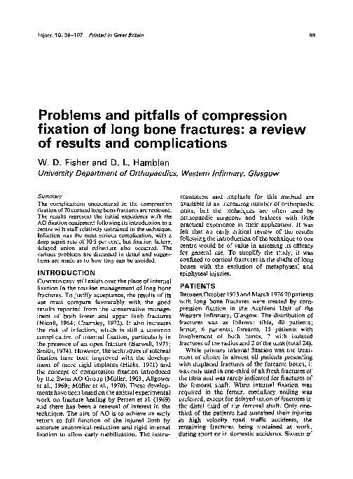 (PDF) Problems and pitfalls of compression fixation of long bone ...
