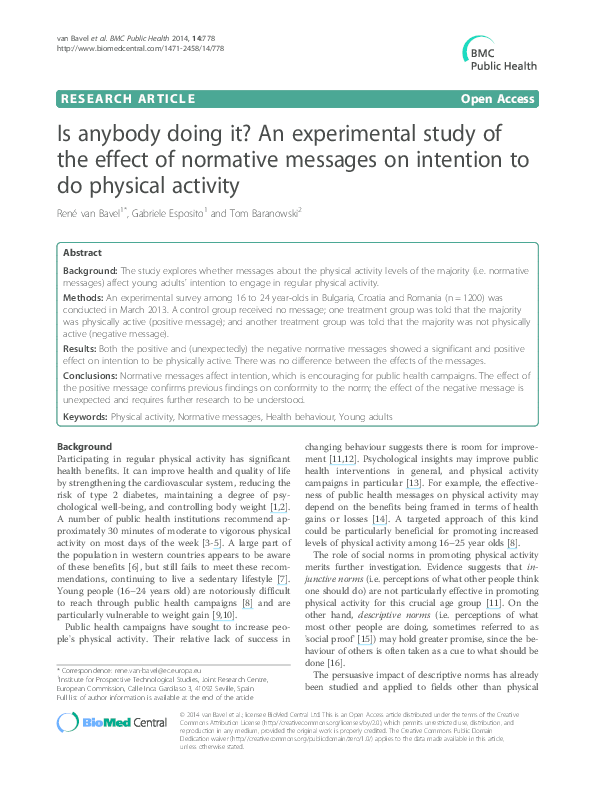 (PDF) Is anybody doing it? An experimental study of the effect of ...