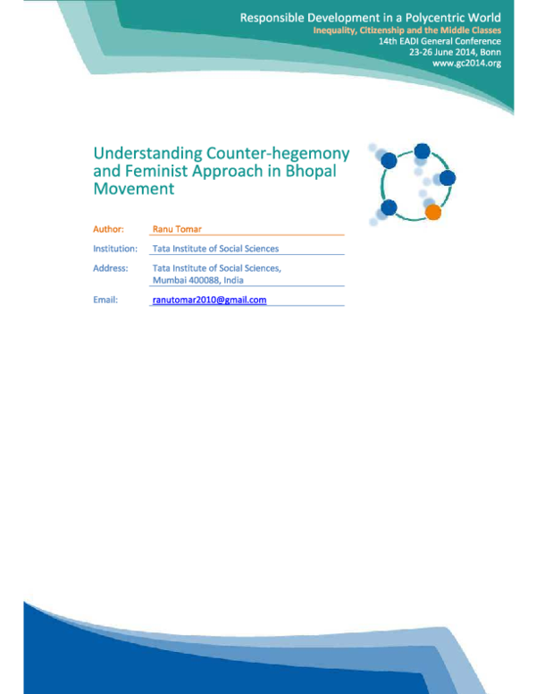 (PDF) Understanding Counter - Hegemony and Feminist Approach in Bhopal ...