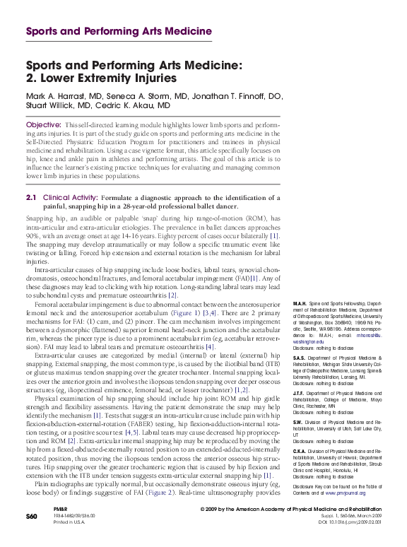 (PDF) Sports and Performing Arts Medicine: 2. Lower Extremity Injuries
