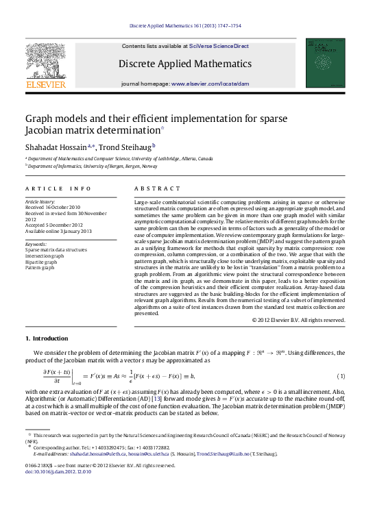 Pdf Graph Models And Their Efficient Implementation For Sparse