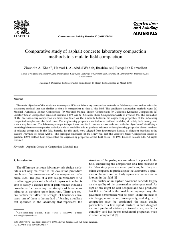 (PDF) Comparative study of asphalt concrete laboratory compaction ...