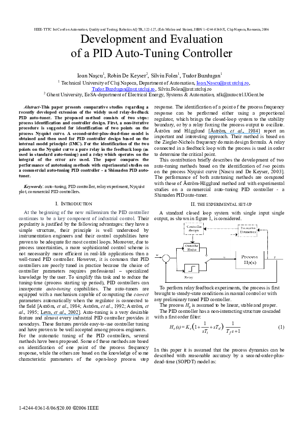 (PDF) Development and Evaluation of a PID Auto-Tuning Controller