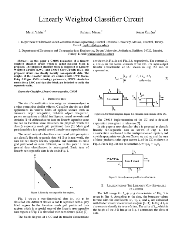 (PDF) Linearly weighted classifier circuit