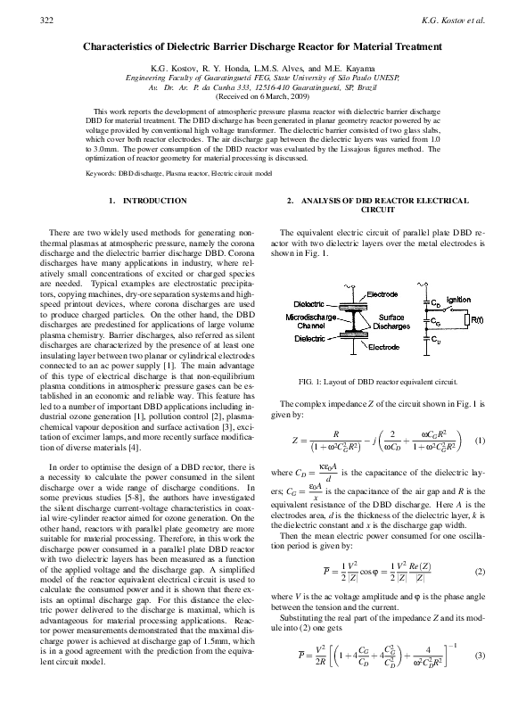 (PDF) Characteristics of dielectric barrier discharge