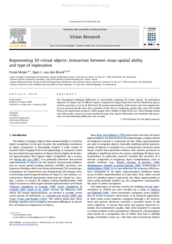 (PDF) Representing 3D virtual objects: evidence for an interaction ...