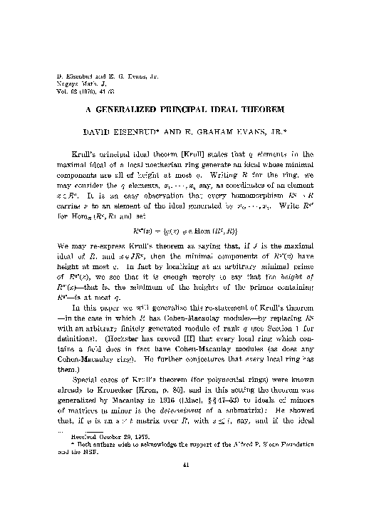 Pdf A Generalized Principal Ideal Theorem