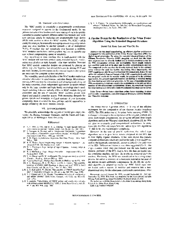 Pdf A Pipeline Design For The Realization Of The Prime Factor Algorithm Using The Extended