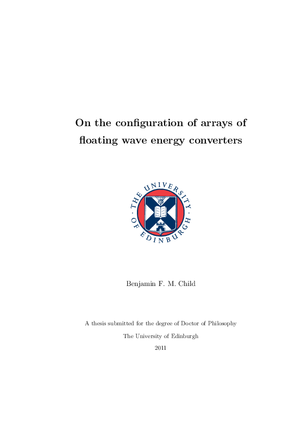 (PDF) On the configuration of arrays of floating wave energy converters