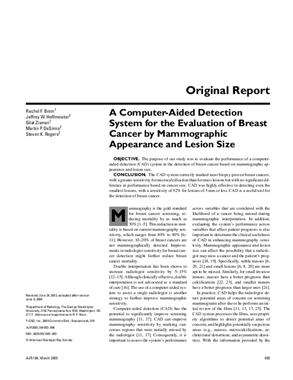(PDF) Computer Aided Breast Cancer Diagnosis Systems from Sonomammogram: A Review | Soumi ...