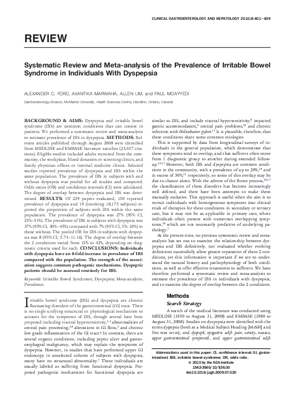 (PDF) 973 Prevalence of Irritable Bowel Syndrome in Individuals with Dyspepsia: Systematic ...