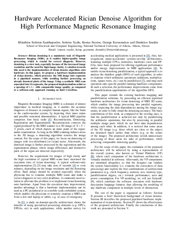 (PDF) Hardware Accelerated Rician Denoise Algorithm for High Performance Magnetic Resonance ...