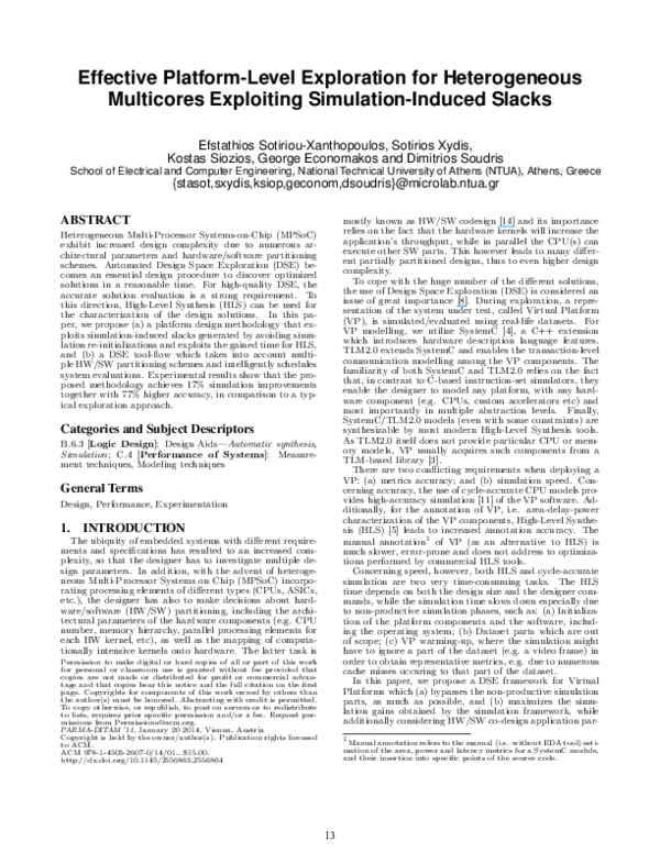 Pdf Effective Platform Level Exploration For Heterogeneous Multicores Exploiting Simulation