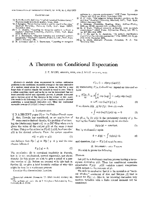 (PDF) A theorem on conditional expectation