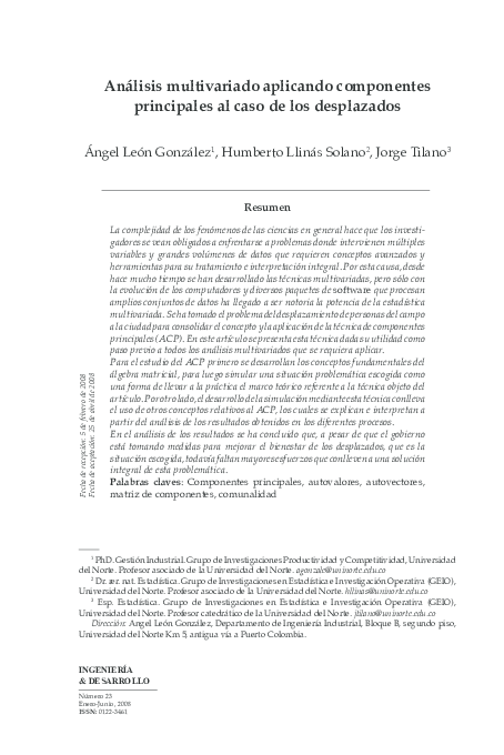 (PDF) Análisis multivariado aplicando componentes principales al caso ...
