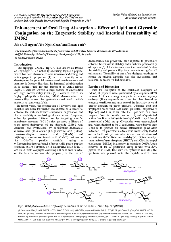 (PDF) Enhancement of oral drug absorption—Effect of lipid conjugation ...