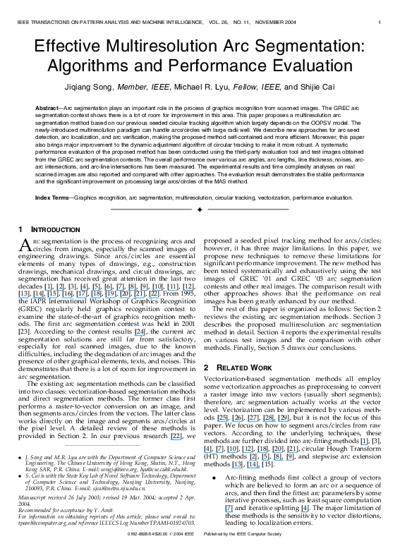 Pdf Effective Multiresolution Arc Segmentation Algorithms And Performance Evaluation
