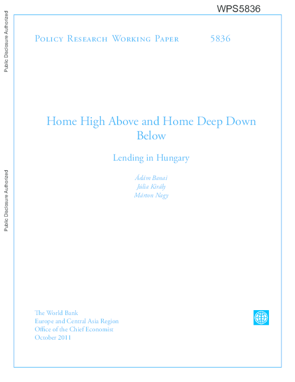 (PDF) „Home high above and home deep down below?” Lending in Hungary