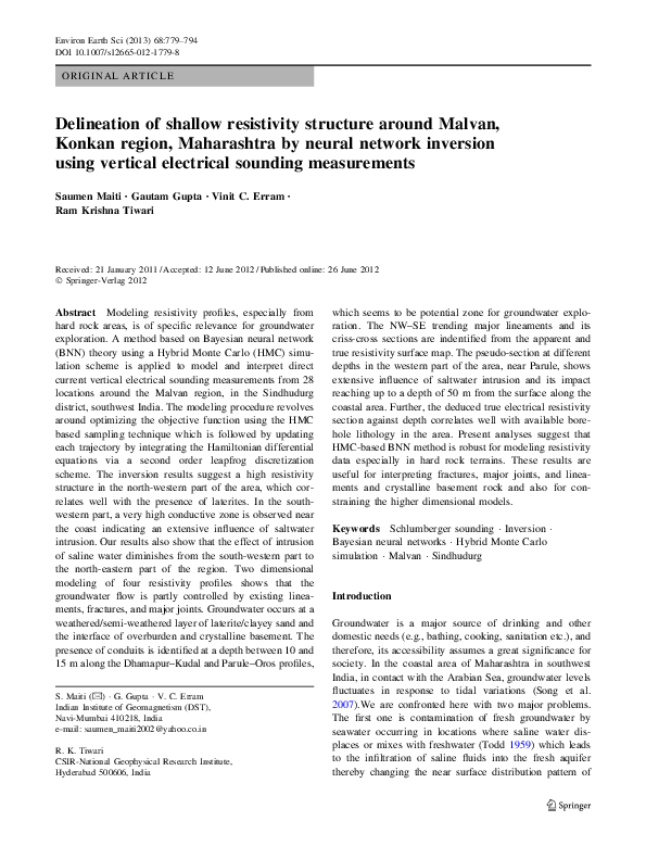 (PDF) Delineation of shallow resistivity structure in the city of ...