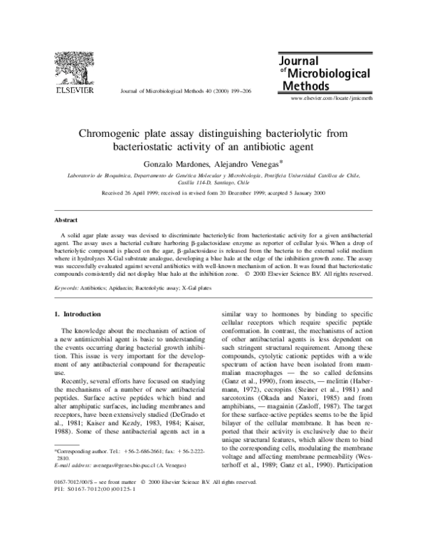 (PDF) Chromogenic plate assay distinguishing bacteriolytic from ...