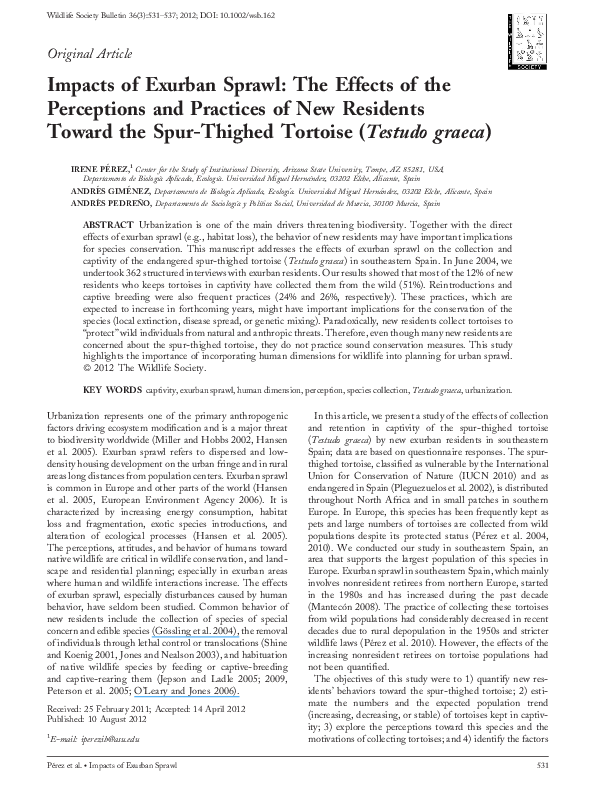 (PDF) Impacts of exurban sprawl: The effects of the perceptions and ...