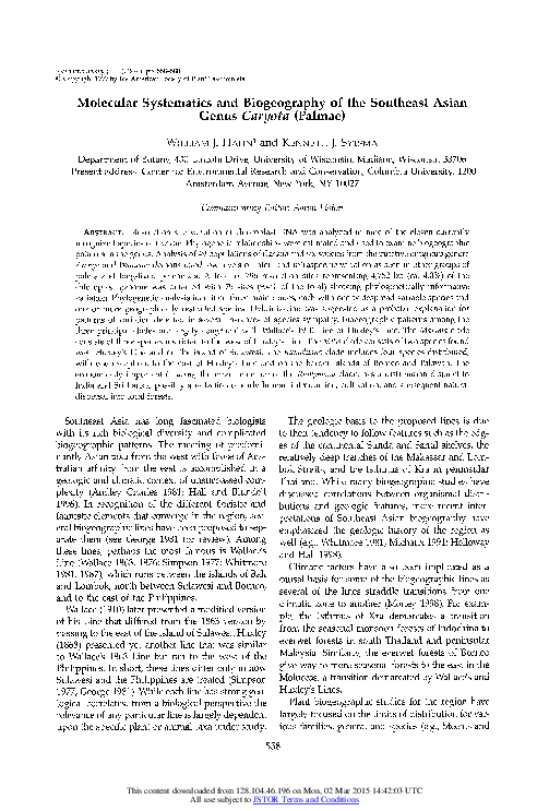 (PDF) Molecular Systematics and Biogeography of the Southeast Asian ...