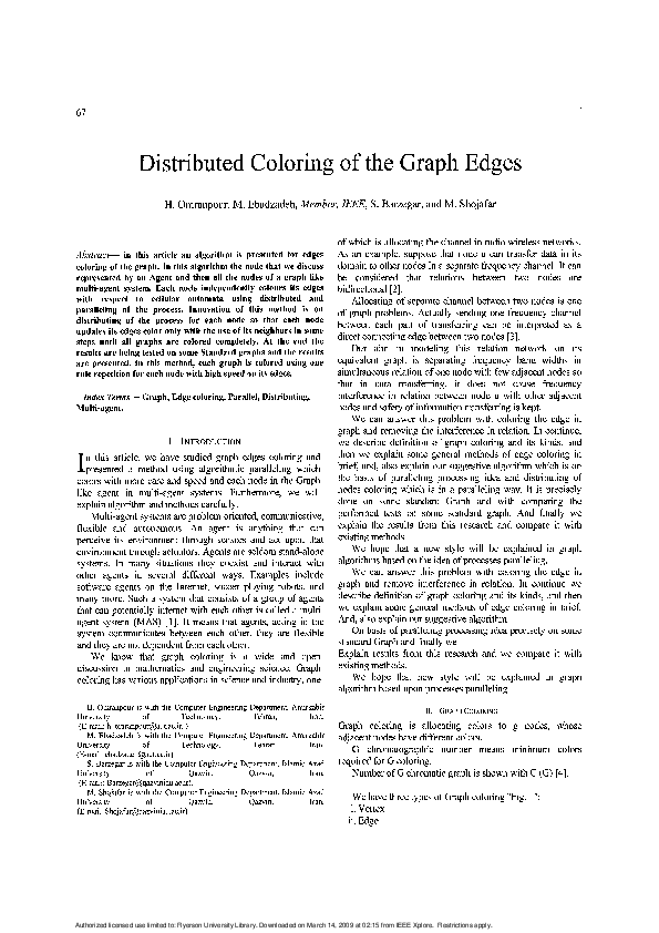 (PDF) Distributed coloring of the graph edges