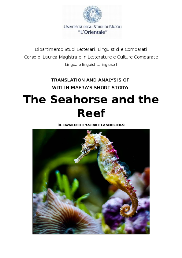 (DOC) The Seahorse and the Reef - Translation and Analysis