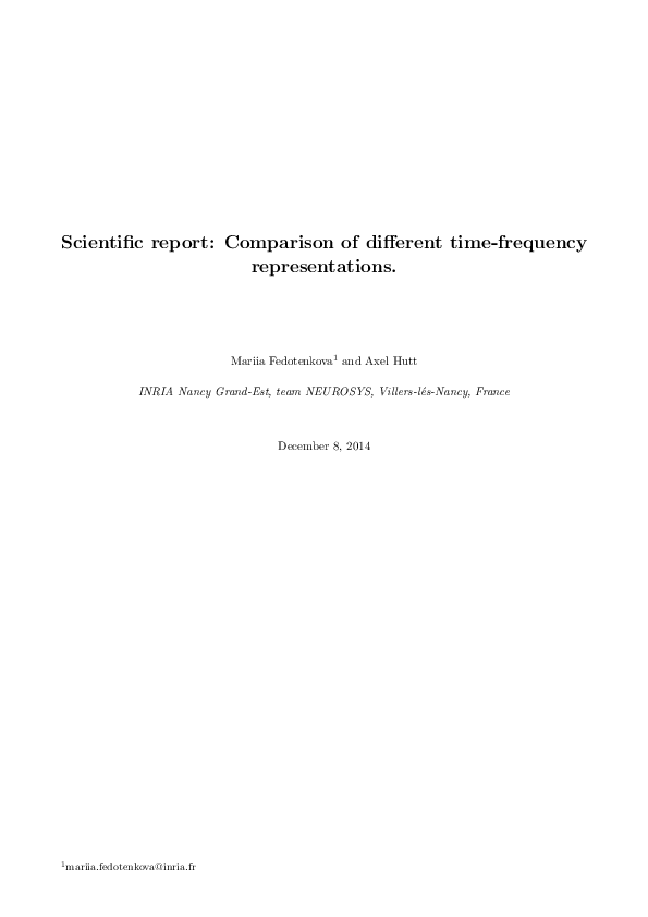 (PDF) Comparative Analysis of Time-Frequency Methods