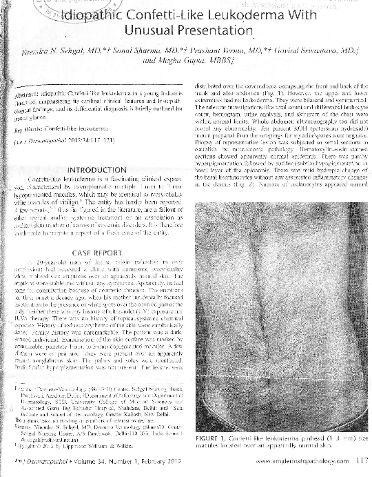 (PDF) Idiopathic Confetti-Like Leukoderma With Unusual Presentation