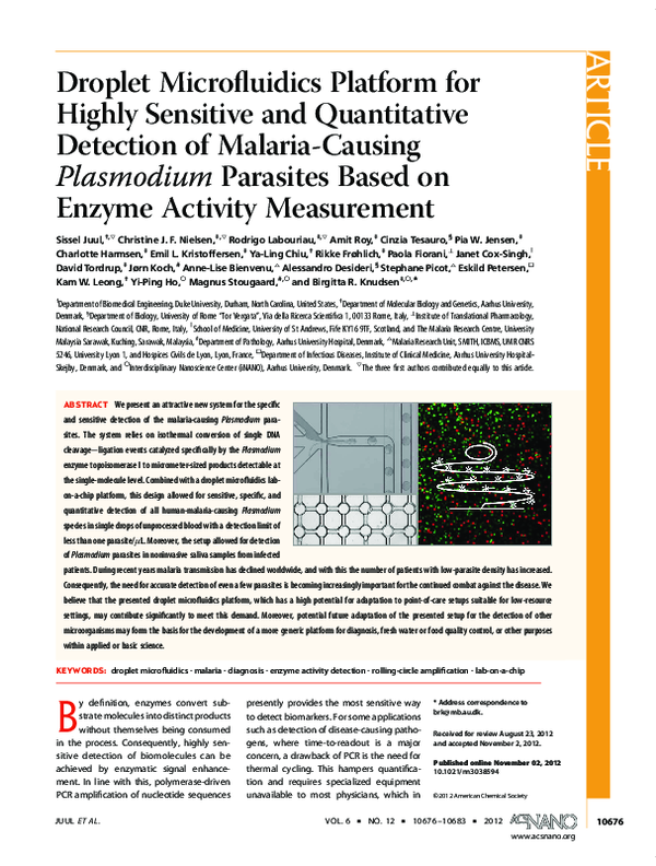 (PDF) Droplet microfluidics platform for highly sensitive and ...