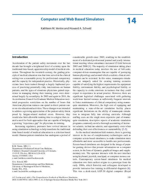 (PDF) Computer and Web Based Simulators