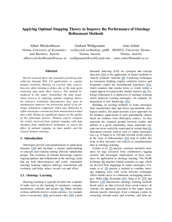 (PDF) Applying Optimal Stopping Theory to Improve the Performance of ...