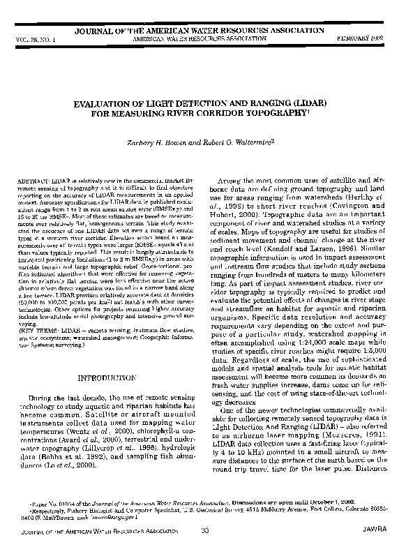 Les Lidar « Light Detection And Ranging Correction