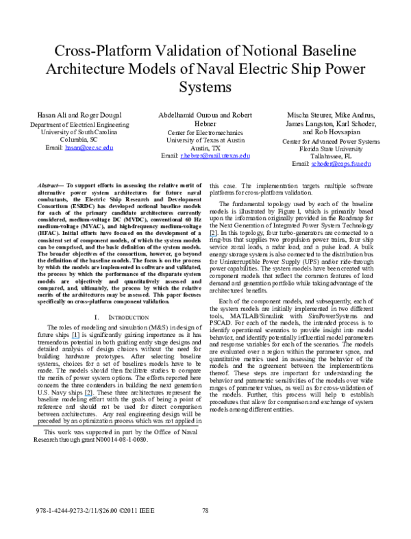 (PDF) Cross-platform validation of notional baseline architecture ...