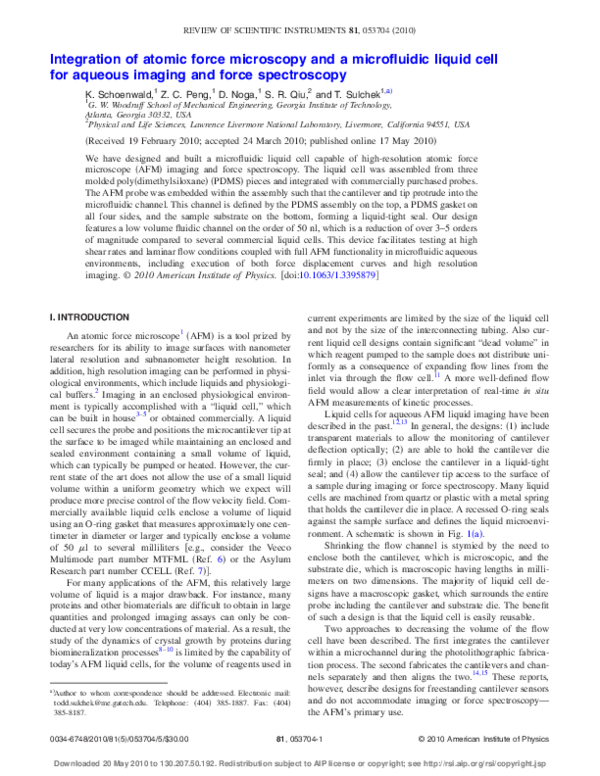 (PDF) Integration of atomic force microscopy and a microfluidic liquid ...
