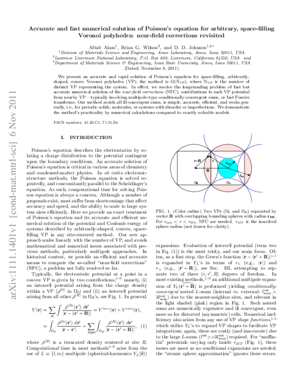 (PDF) Accurate and fast numerical solution of Poisson's equation for arbitrary, space-filling ...