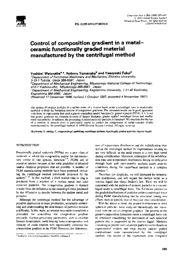 (PDF) Control of composition gradient in a metal-ceramic functionally ...