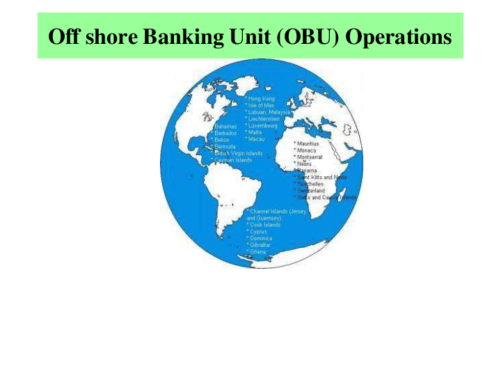 (PDF) Off shore Banking Unit (OBU) Operations