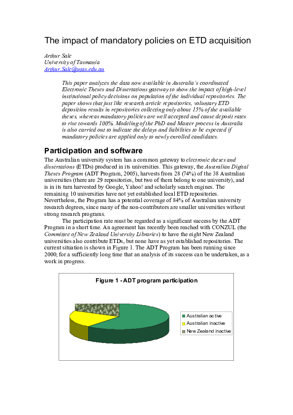 (PDF) The Impact of Mandatory Policies on ETD Acquisition