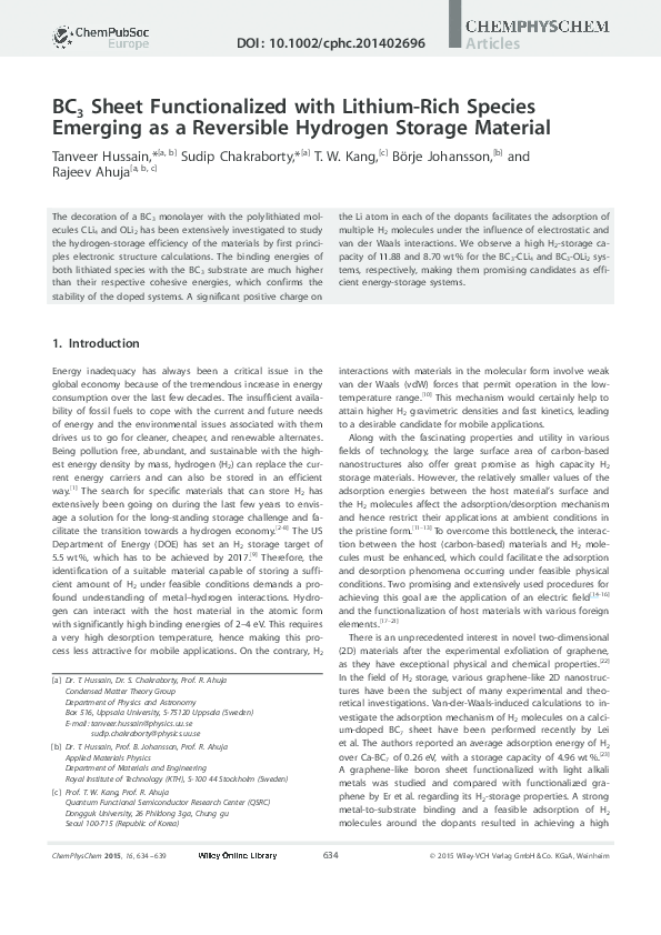(PDF) BC 3 Sheet Functionalized with Lithium-Rich Species Emerging as a ...