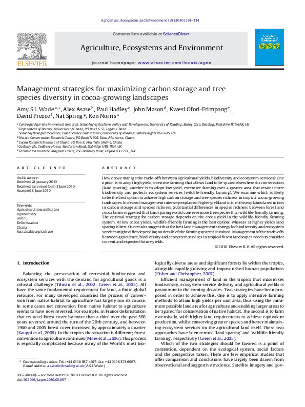 (PDF) Management strategies for maximizing carbon storage and tree ...