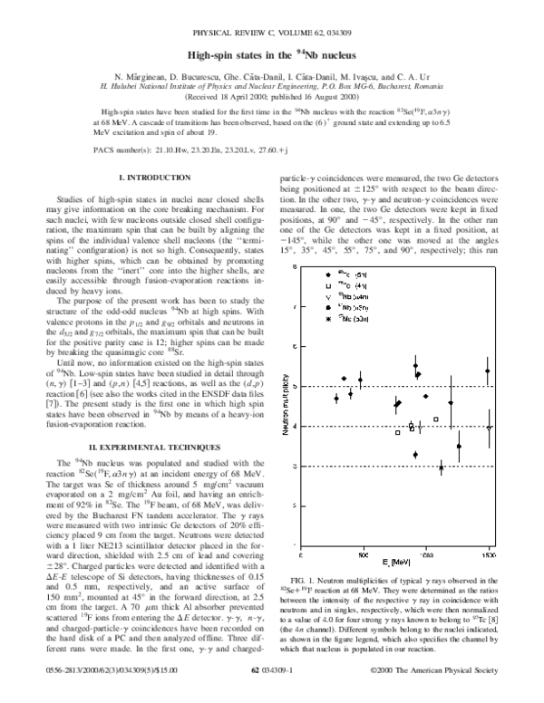 (PDF) High-spin states in the 94Nb nucleus