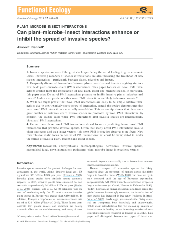 (PDF) Can plant-microbe-insect interactions enhance or inhibit the ...