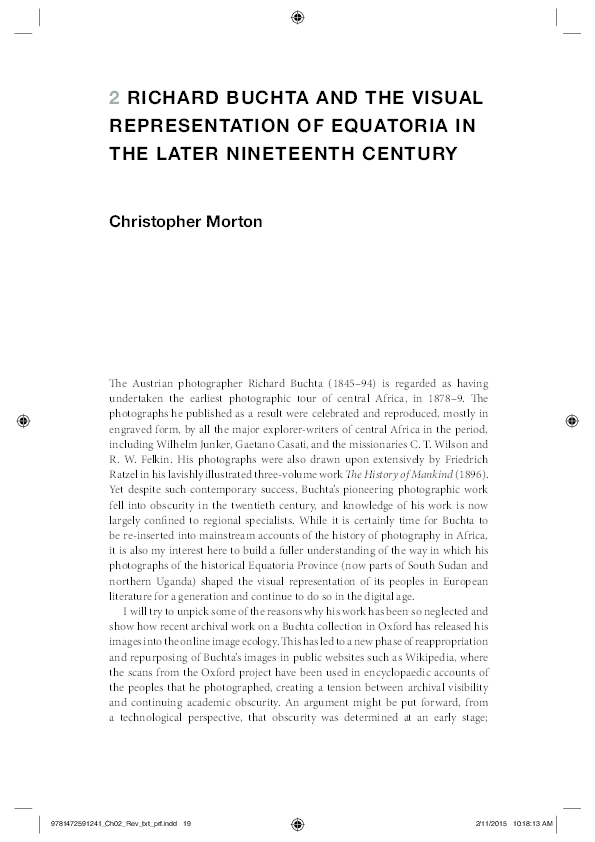 (PDF) Richard Buchta and the Visual Representation of Equatoria in the ...